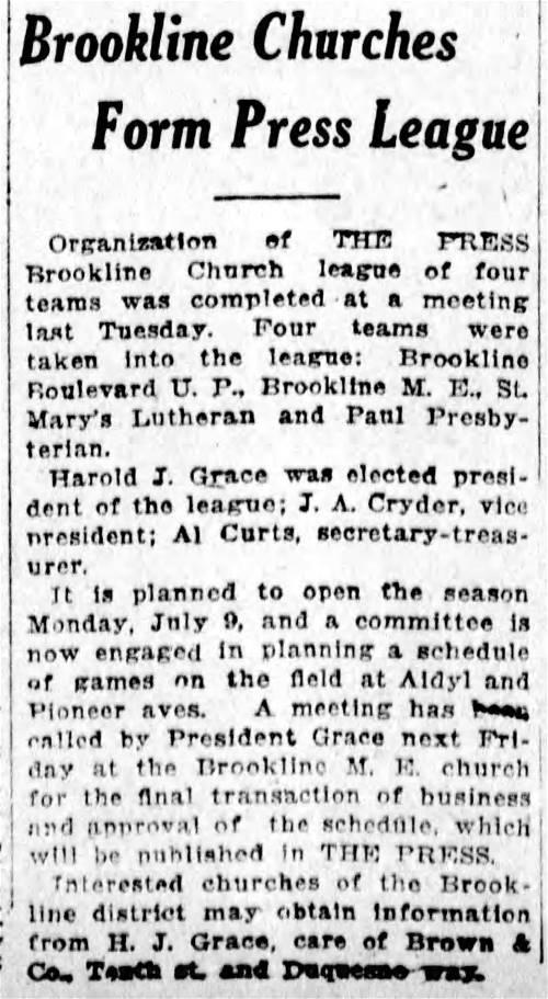 Brookline Church Baseball League (1923-1924)