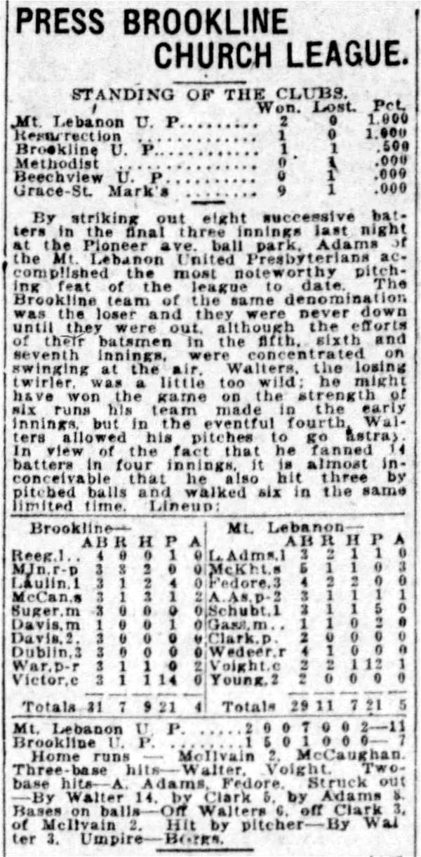 Brookline Church Baseball League (1923-1924)
