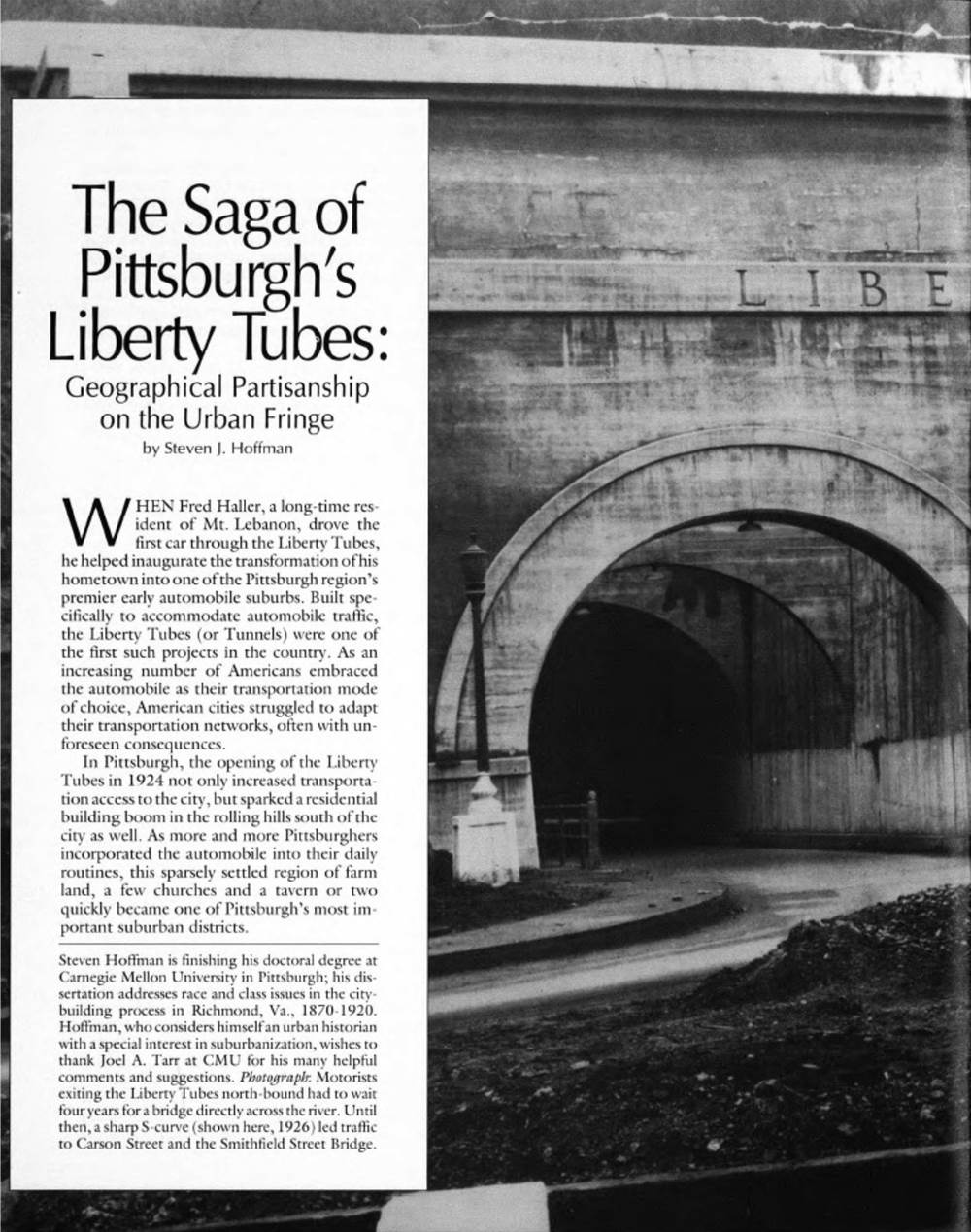 Liberty Tunnels - The Saga of Pittsburgh's Liberty Tubes by Steven ...